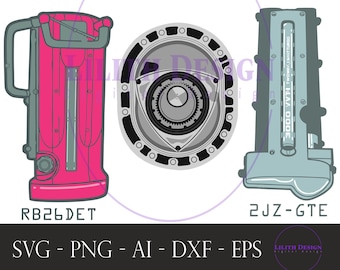 Cartoon Car Engine Print Svg, Png, Eps, Dxf Fun and Colorful Wall Art ...