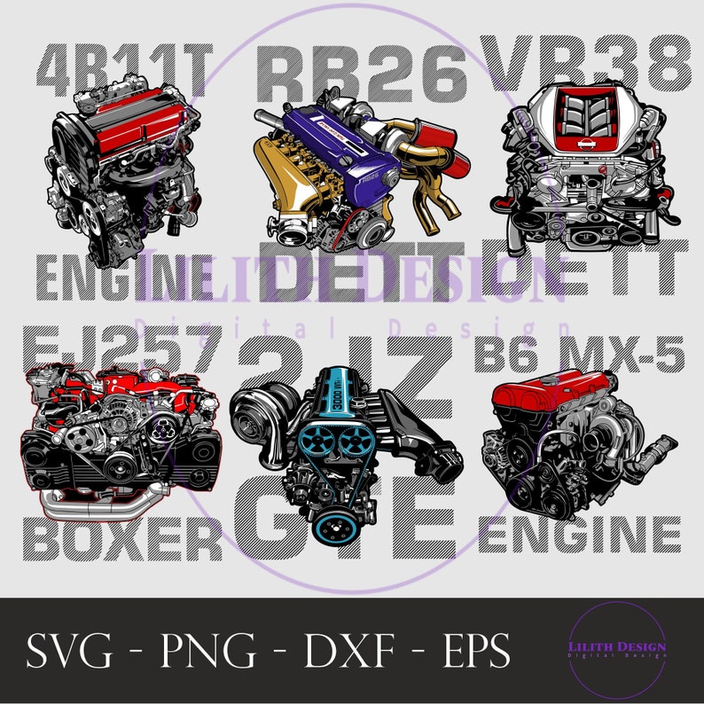 2JZ | RB26 | VR38 | EJ257 | B6 MX-5 | 4B11T Engines | Car Engines ...