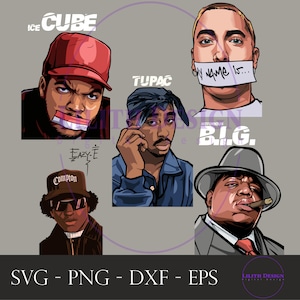 90s Rappers Svg Tupac Shakur Eminem Ice Cube B.I.G Svg , Png , Eps ...