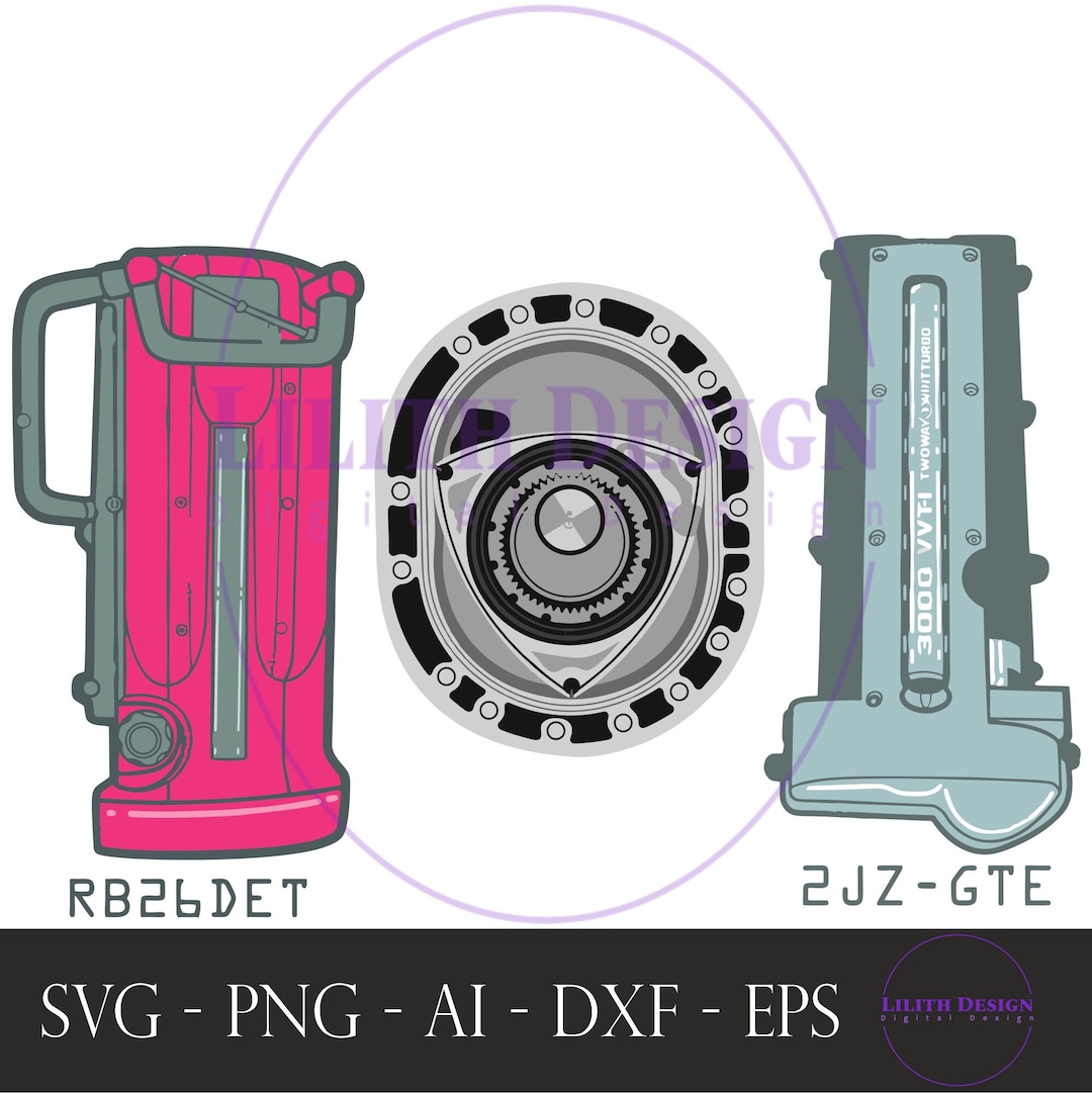 2jz-gte Engine | Cartoon Car Engine Print | Mechanic Logo | Fun and ...