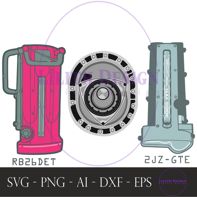 2jz-gte Engine | Cartoon Car Engine Print | Mechanic Logo | Fun and ...