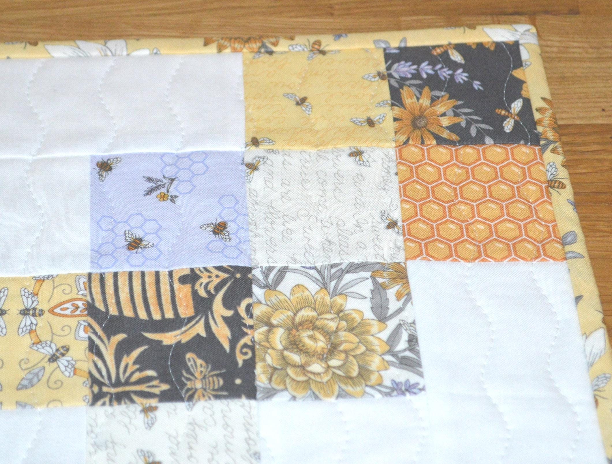 Honey and Lavender Quilted Table Topper, 16" X 16" - Etsy