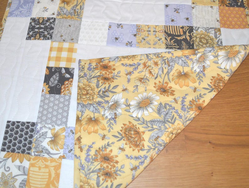 Honey and Lavender Quilted Table Topper, 16" X 16" - Etsy