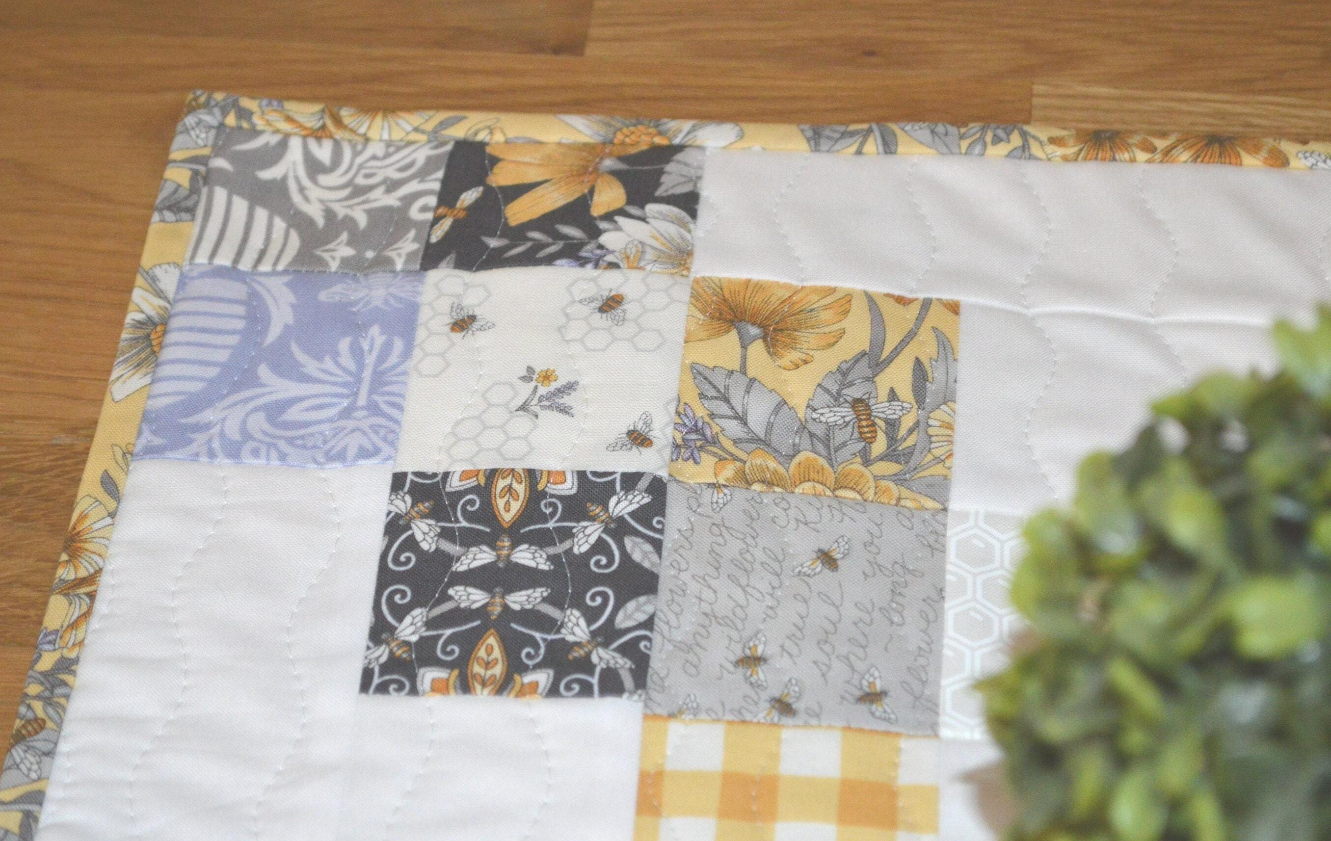 Honey and Lavender Quilted Table Topper, 16" X 16" - Etsy