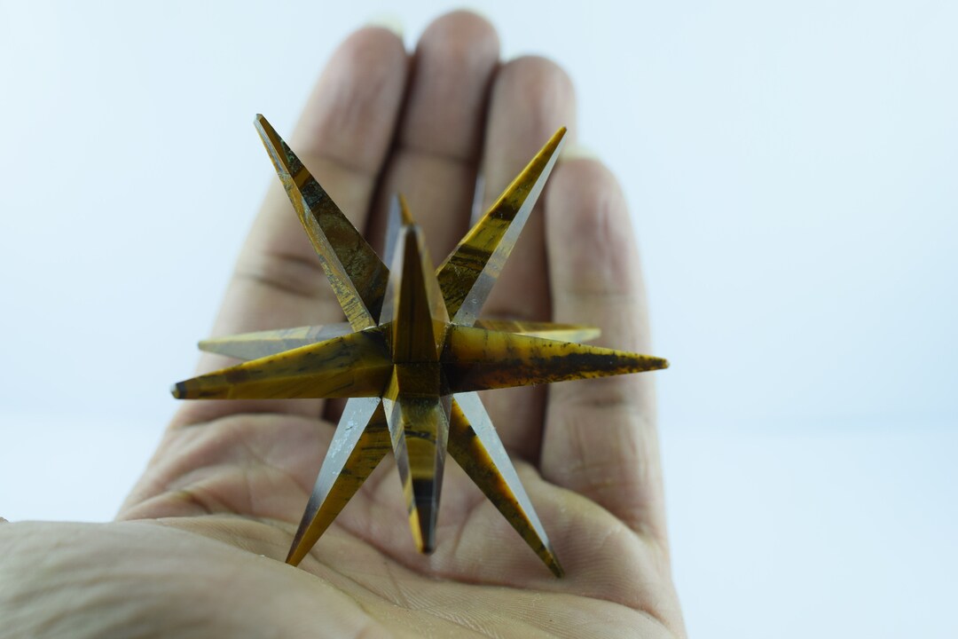 Large 12 Point Tiger Eye Merkaba Star Sacred Geometry Healing Chakra ...