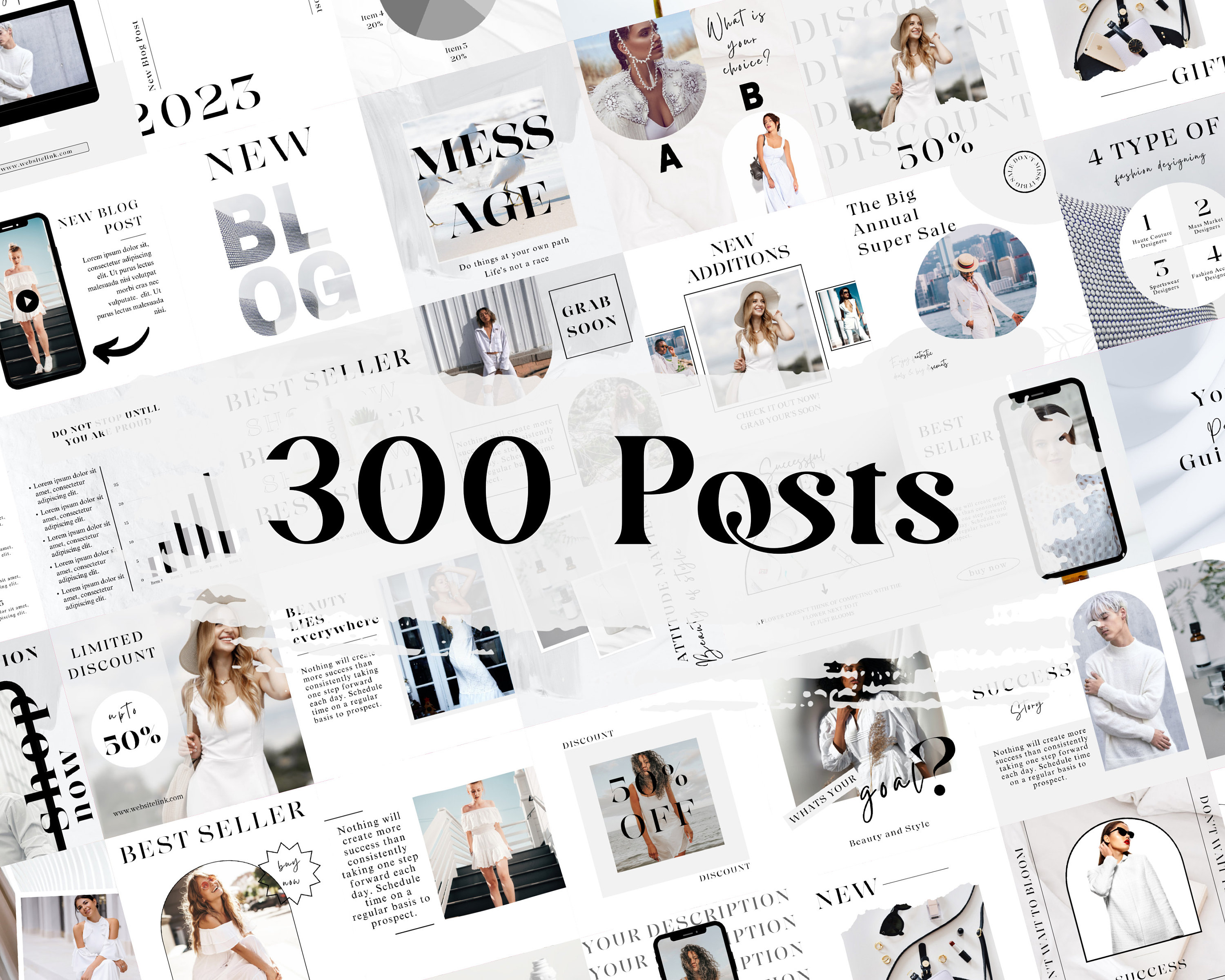 White Instagram Post Templates Canva Minimalist Instagram Branding ...