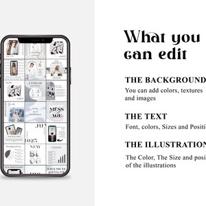 White Instagram Post Templates Canva | Minimalist Instagram Branding ...