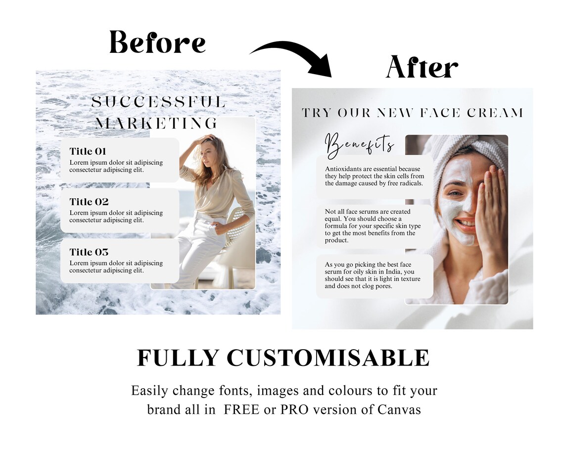 White Instagram Post Templates Canva Minimalist Instagram Branding ...