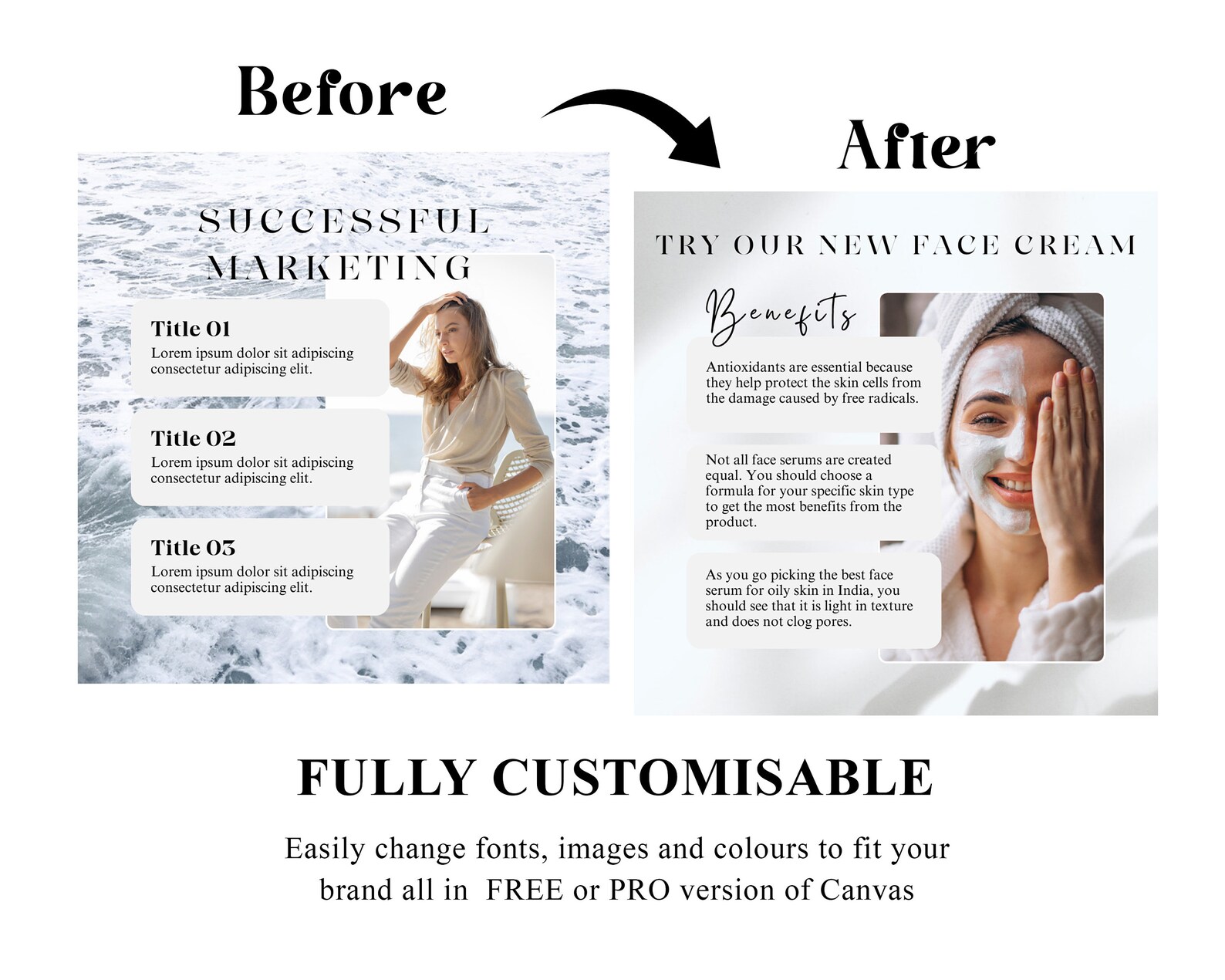 White Instagram Post Templates Canva Minimalist Instagram Branding ...