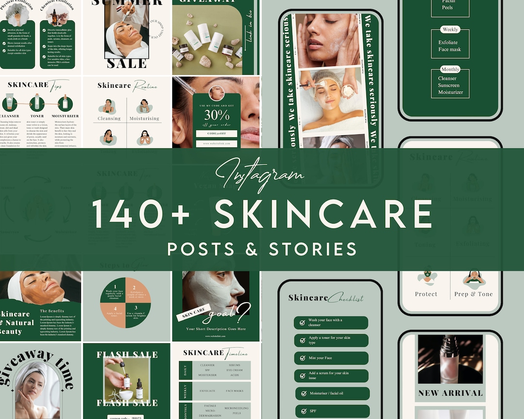 Esthetician Instagram Post Templates, Skincare Social Media Posts ...