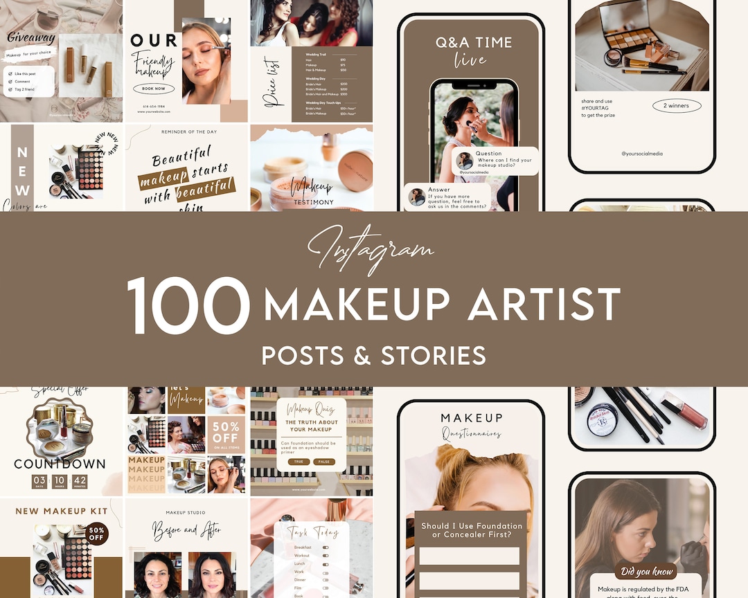 Luxury Makeup Artist Instagram Templates | MUA Templates | Makeup ...