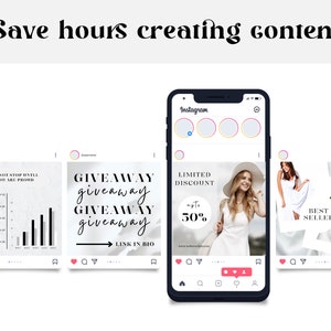 White Instagram Post Templates Canva | Minimalist Instagram Branding ...