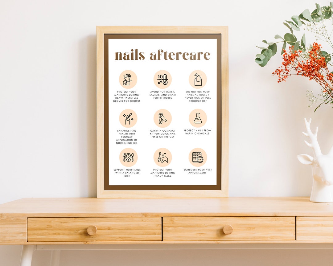 Nails Aftercare Card | Nail Techs Business | Nail Tech Cards for ...