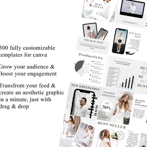 White Instagram Post Templates Canva | Minimalist Instagram Branding ...