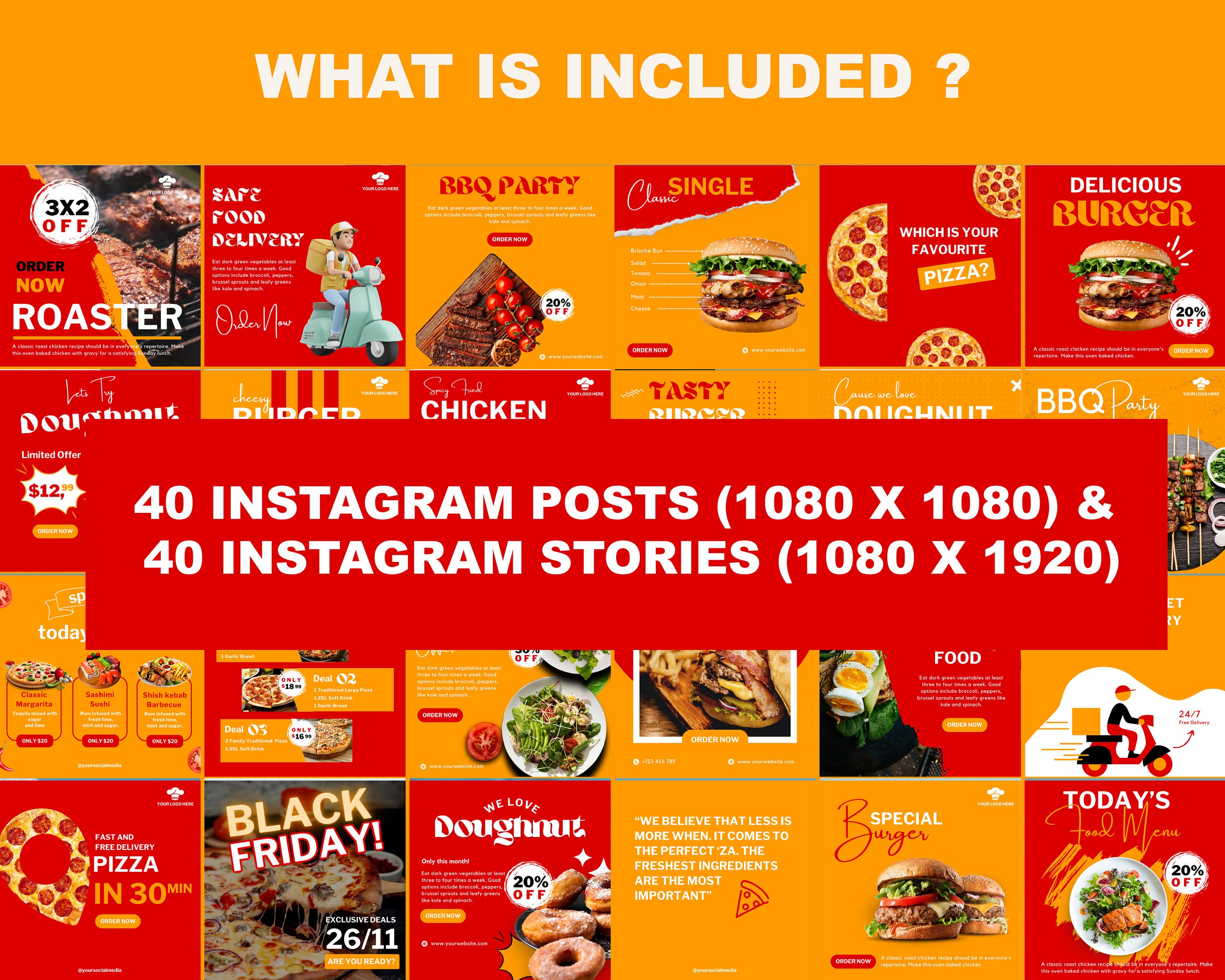 Restaurant Template Bundle, Food Canva Templates, Food Blogging ...