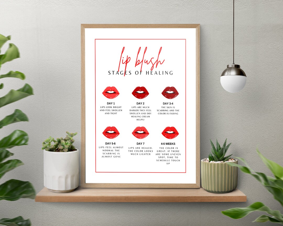 Lip Blush Aftercare Poster Template, Editable Lip Blush Care Poster ...