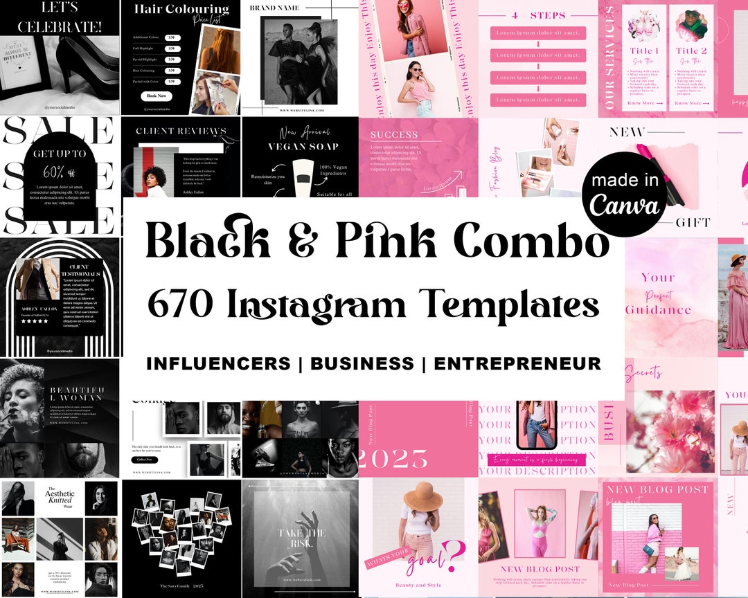 Social Media Bundle Modern Instagram Template Bundle Marketing Canva ...