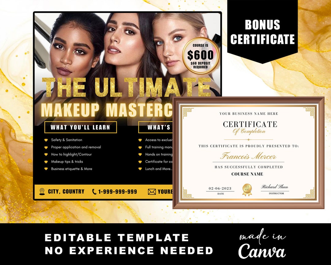 Makeup Course Flyer, DIY Flyer Template Design, Makeup Class Flyer ...