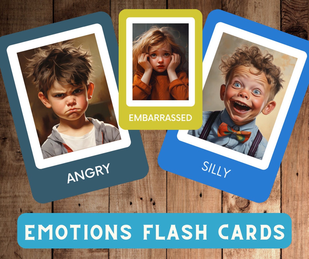 20 Emotions Flash Cards for Kids Montessori Learning Cards - Etsy