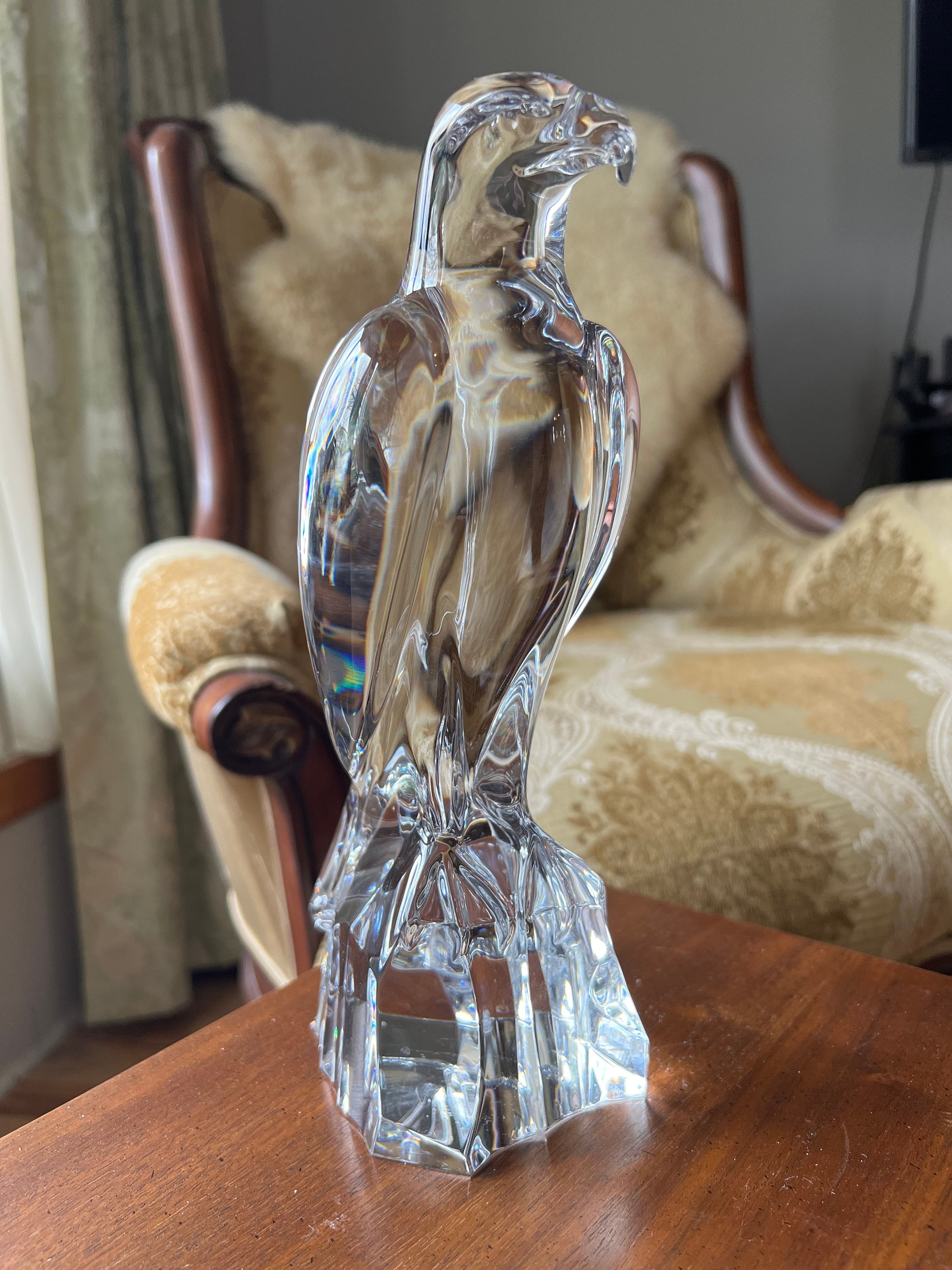 Baccarat Crystal Falcon Eagle Glass Sculpture SIGNED - Etsy