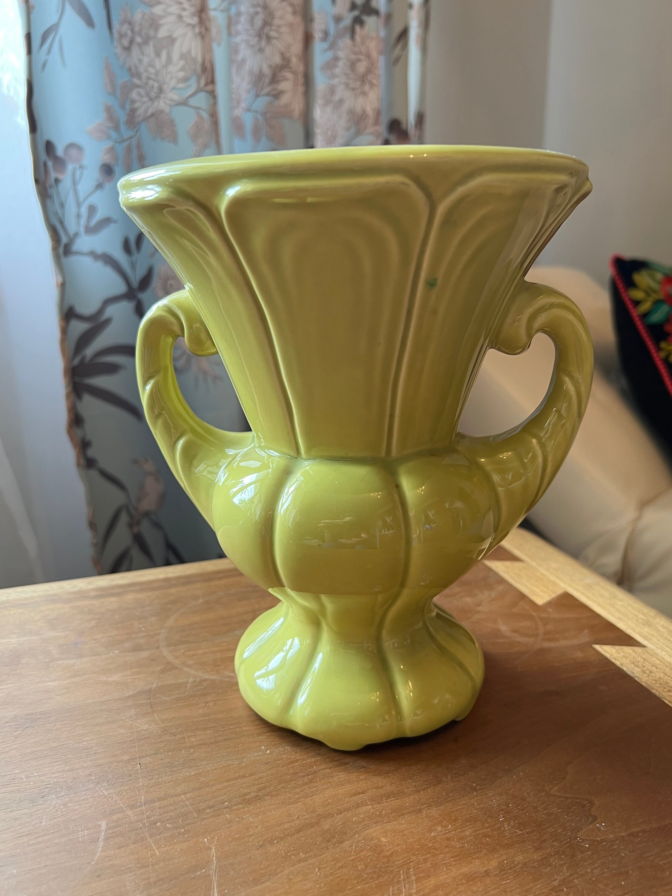 Vintage Lime Green Art Pottery Vase Likely Stanford - Etsy