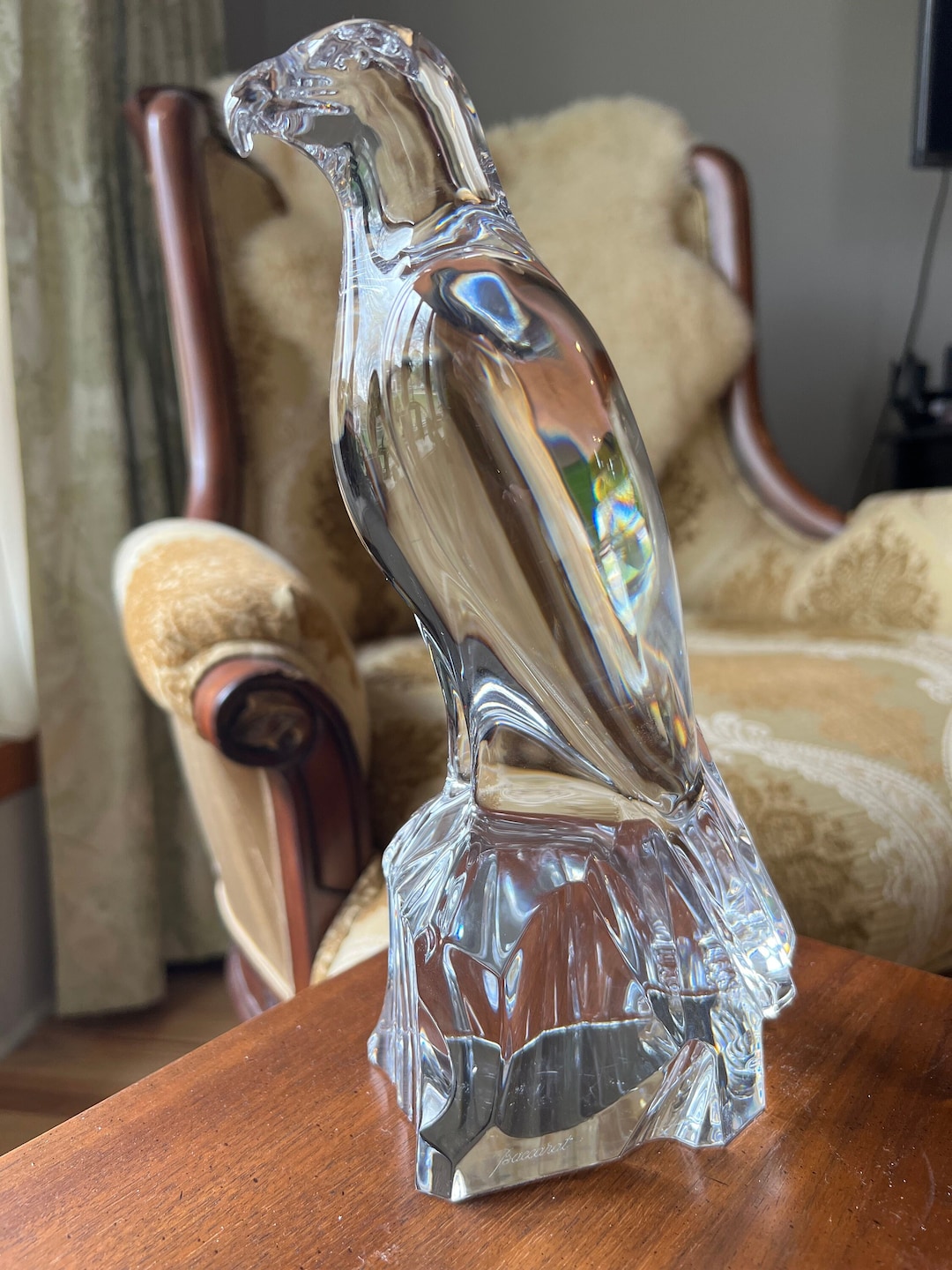 Baccarat Crystal Falcon Eagle Glass Sculpture SIGNED - Etsy