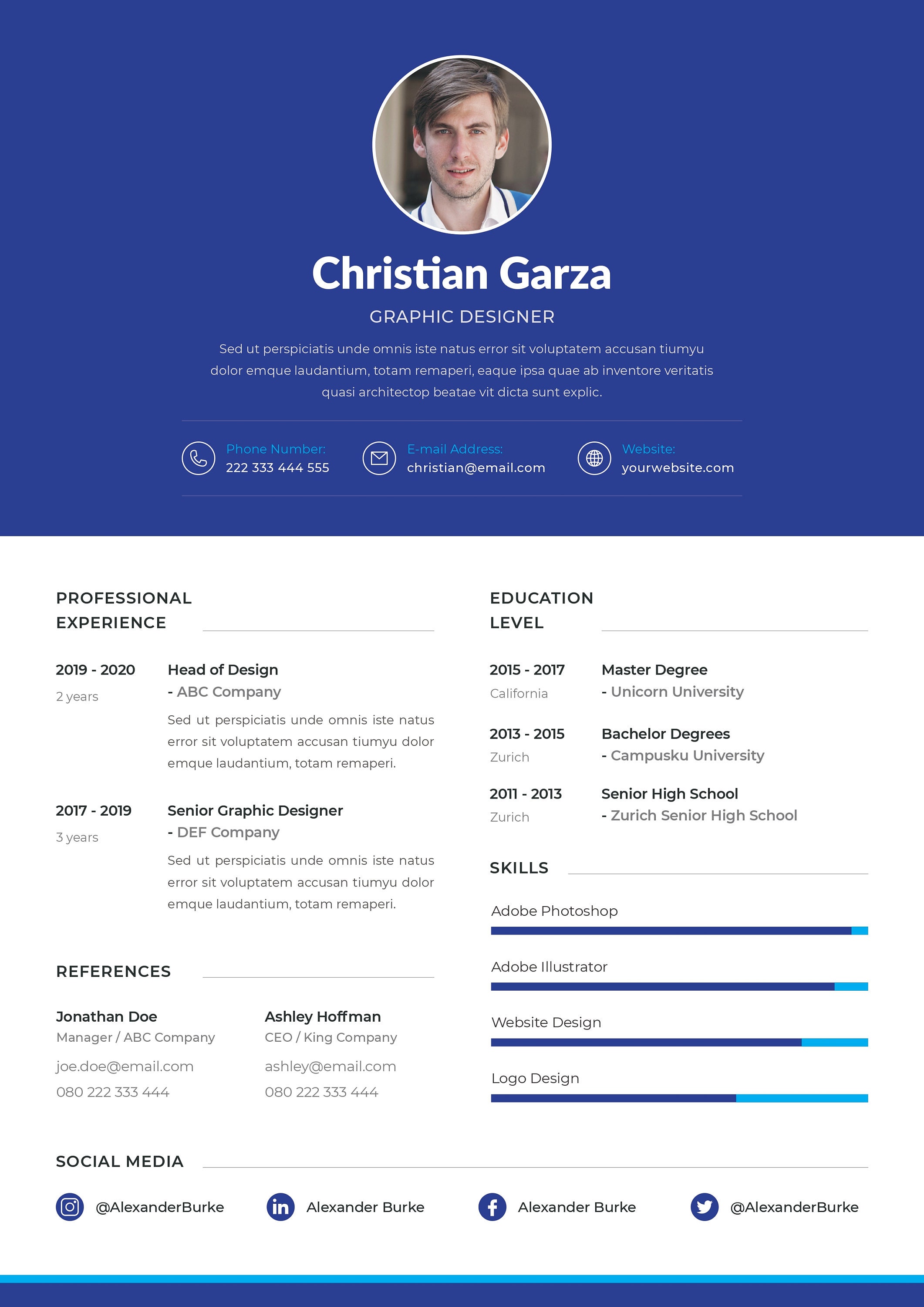 Best Professional Resume Template for Google Docs, Word | Available in ...