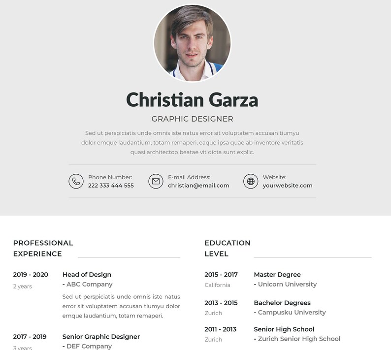 Best Professional Resume Template for Google Docs, Word | Available in ...