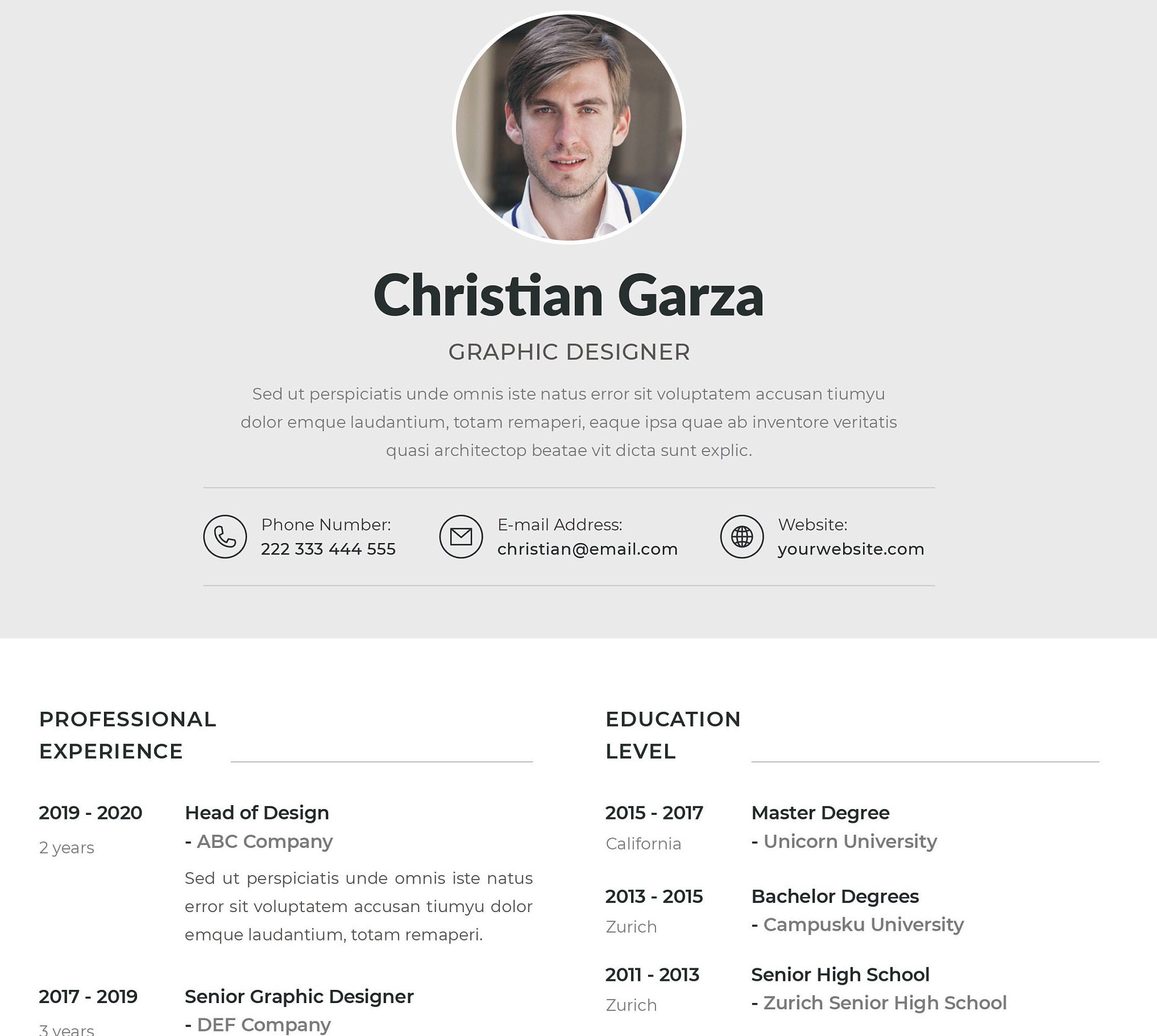 Best Professional Resume Template for Google Docs, Word | Available in ...