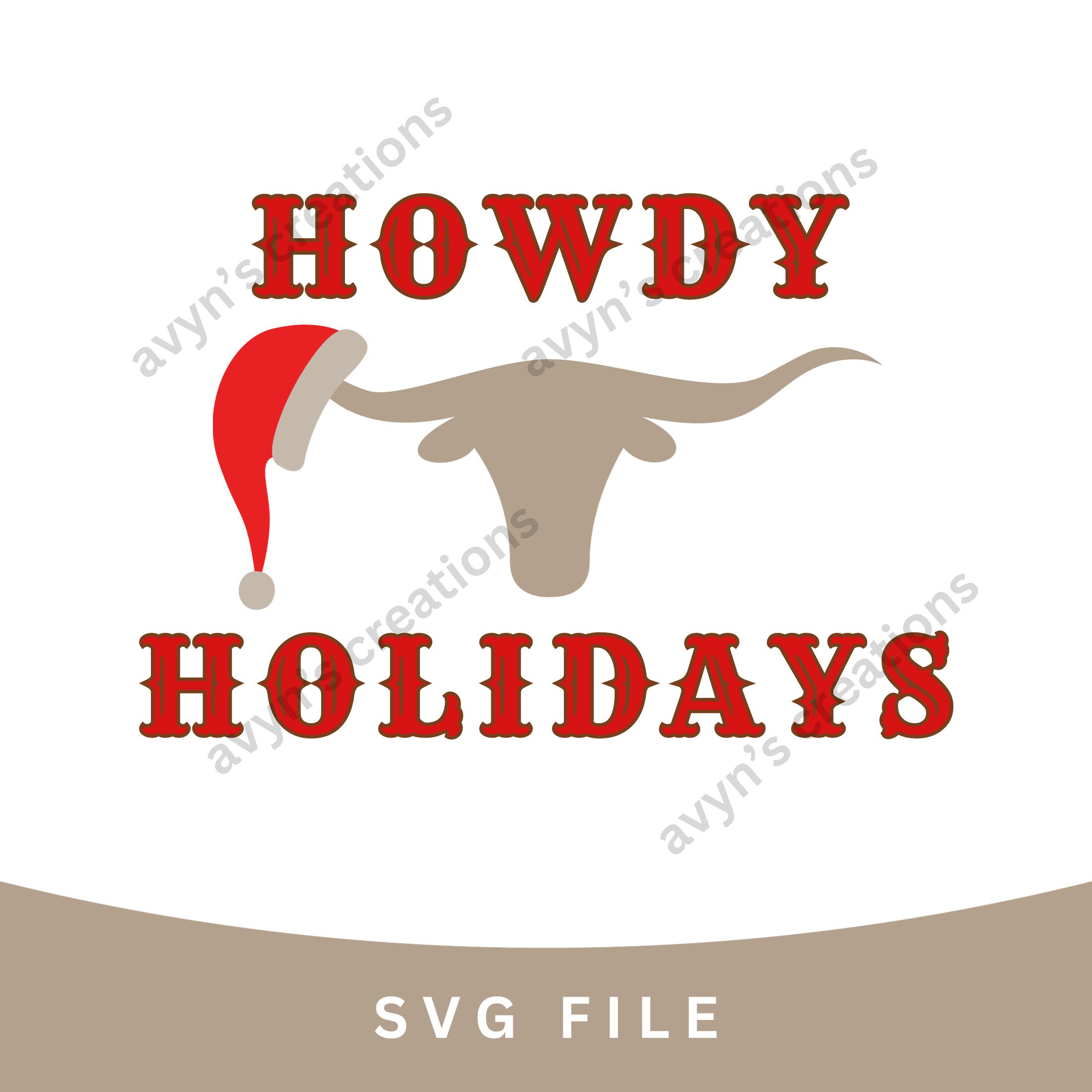 Howdy Holidays SVG & PNG Files, Western/country Christmas Aesthetic ...