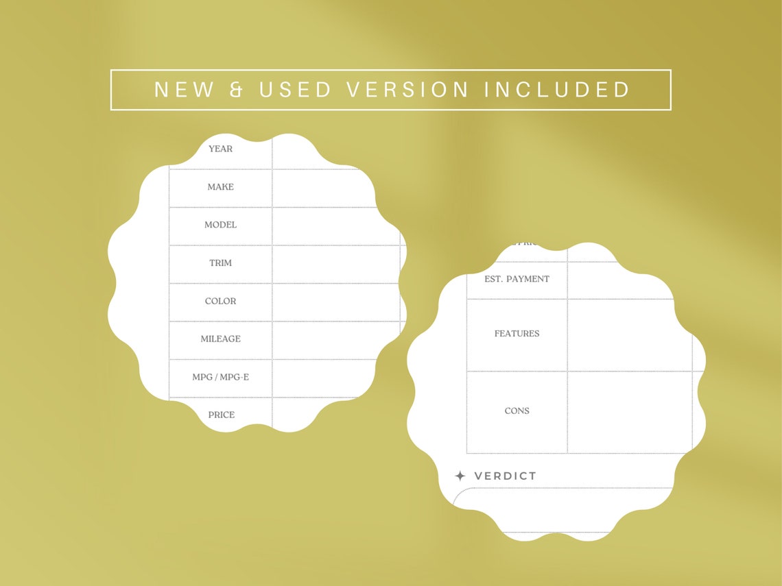 Printable Car Buying Comparison Worksheet Template: Compare Three New ...