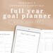Full Year Goal Planning Worksheets: Printable and Goodnotes Compatible ...