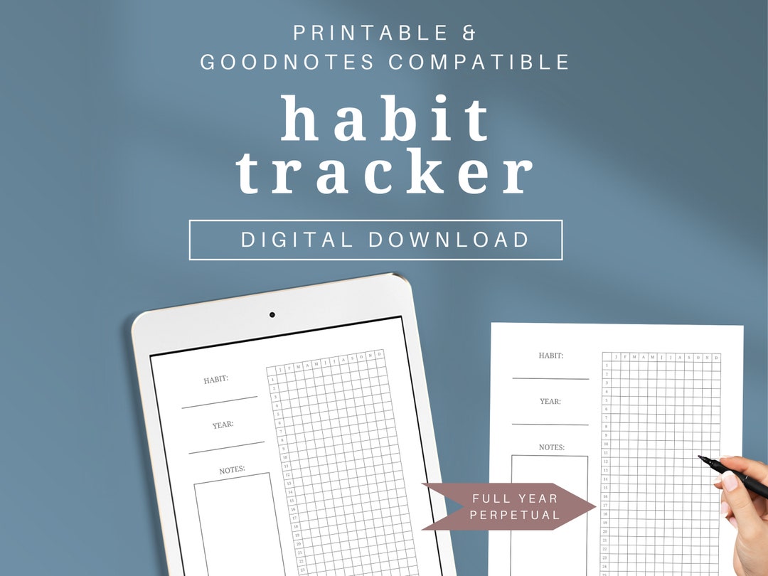 Full Year Perpetual Habit Tracking Calendar - Etsy