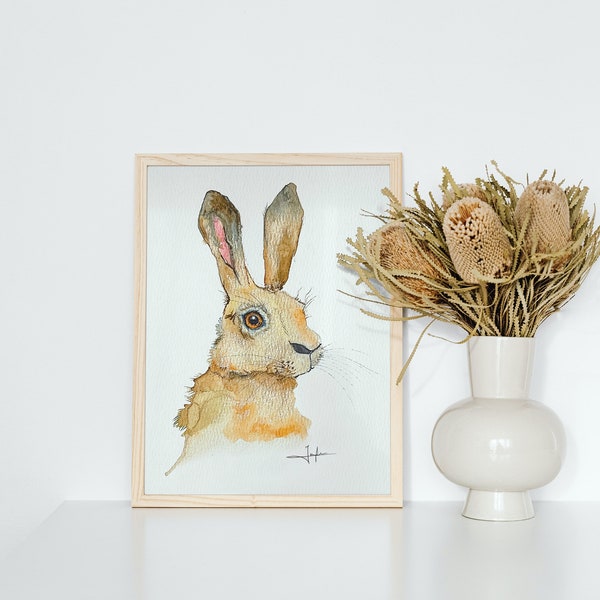 Hare Watercolor - Etsy UK