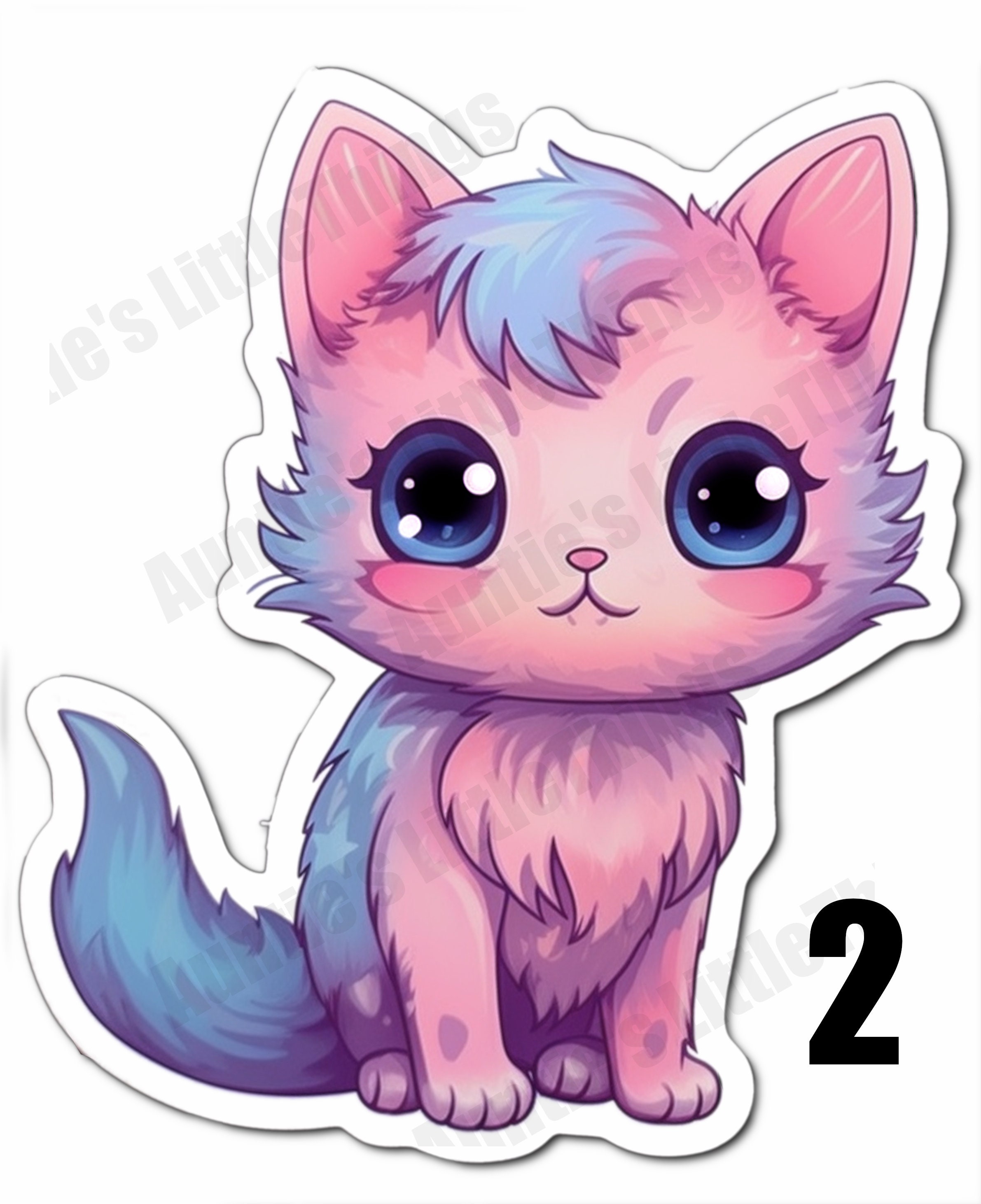 Cute Kitten Stickers! Cat Stickers. Many Different Design Choices ...