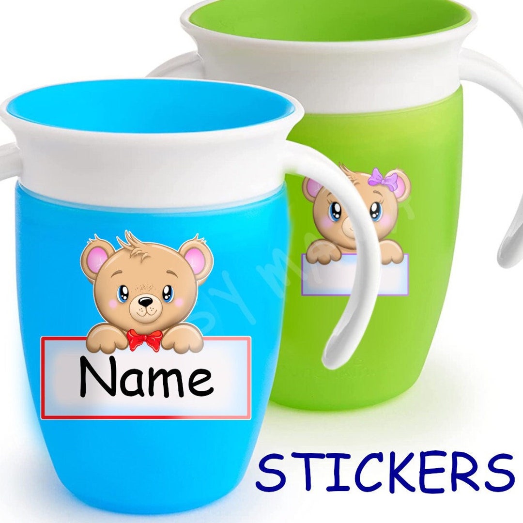 Teddy Bear Name STICKERS! Kids Name Tag Stickers, Drink Cup Stickers ...