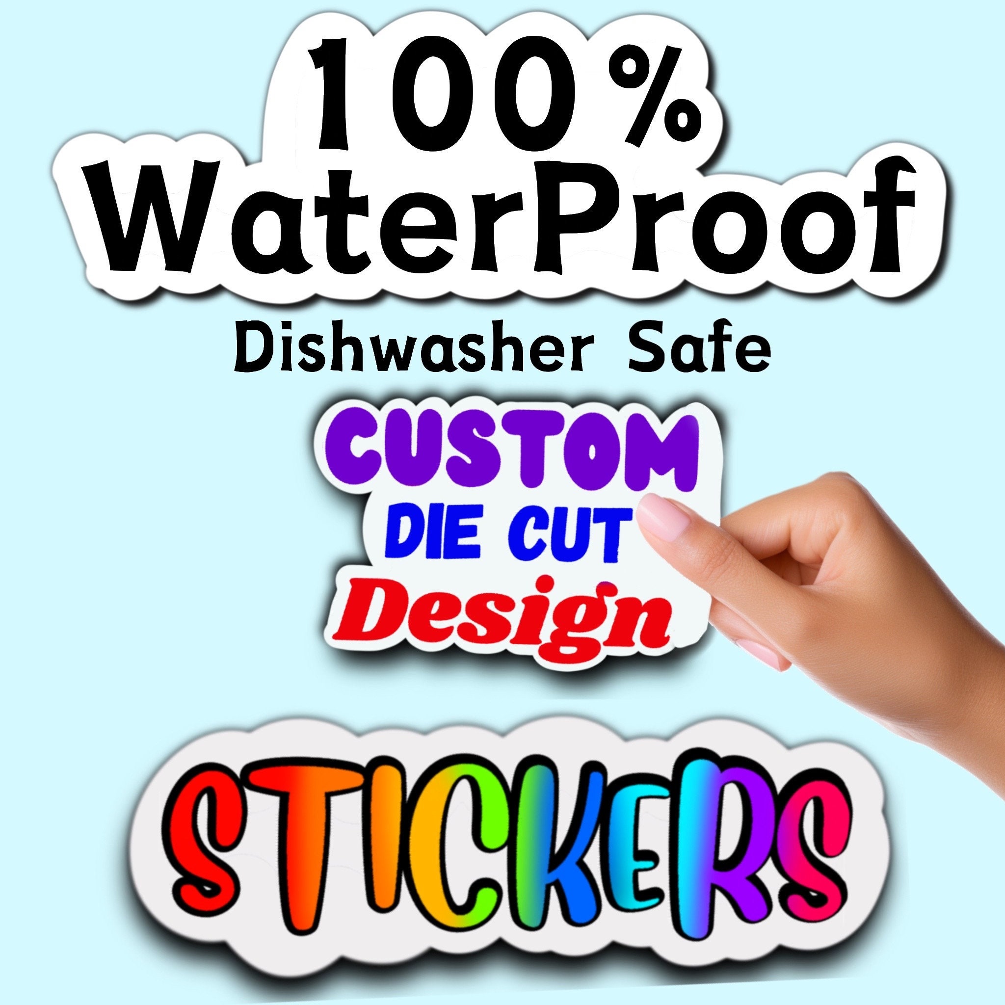 WATERPROOF Custom STICKERS! Use Your Own Design to Have a Sticker ...