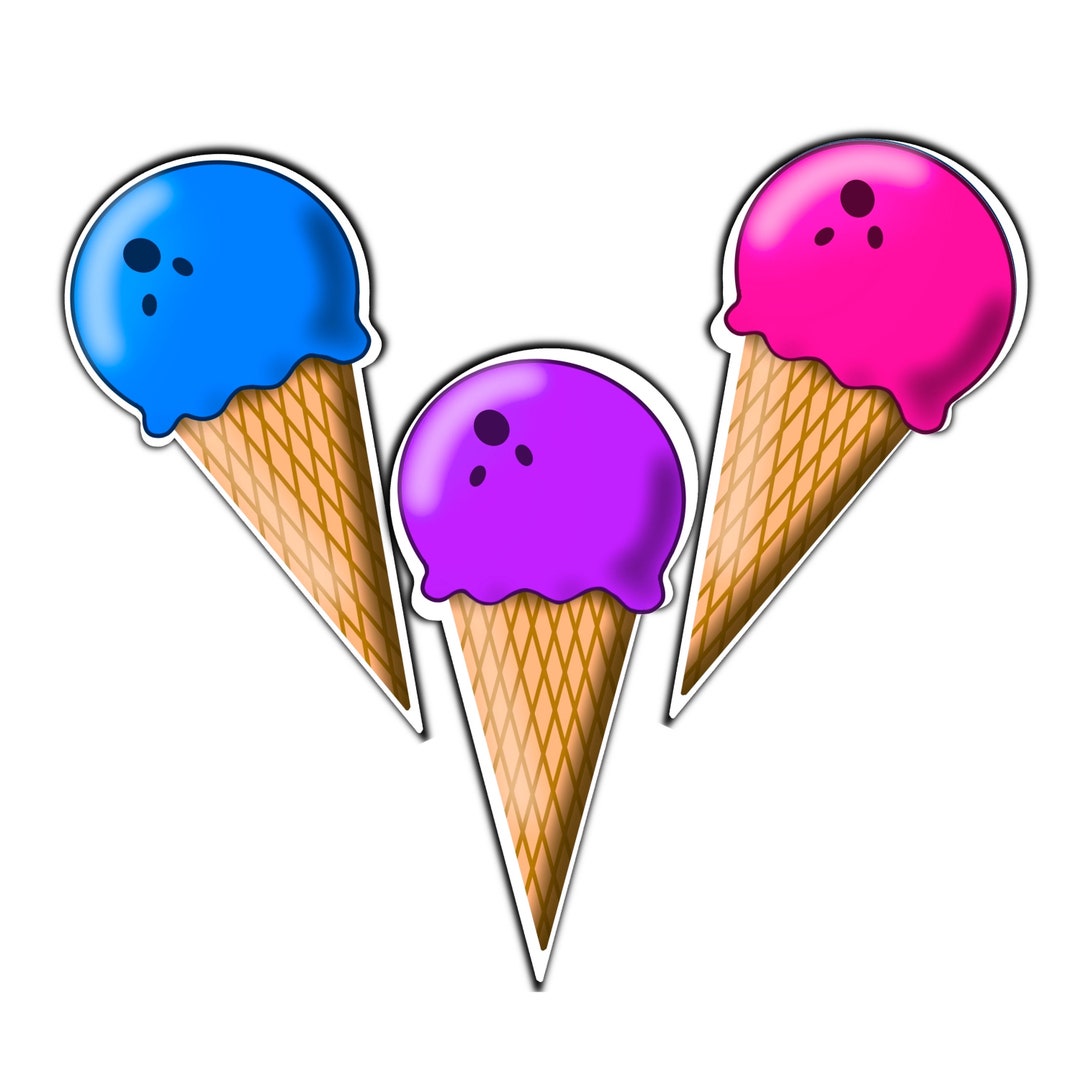 Waterproof Ice Cream Cone Stickers Many Designs to Choose From, Large ...