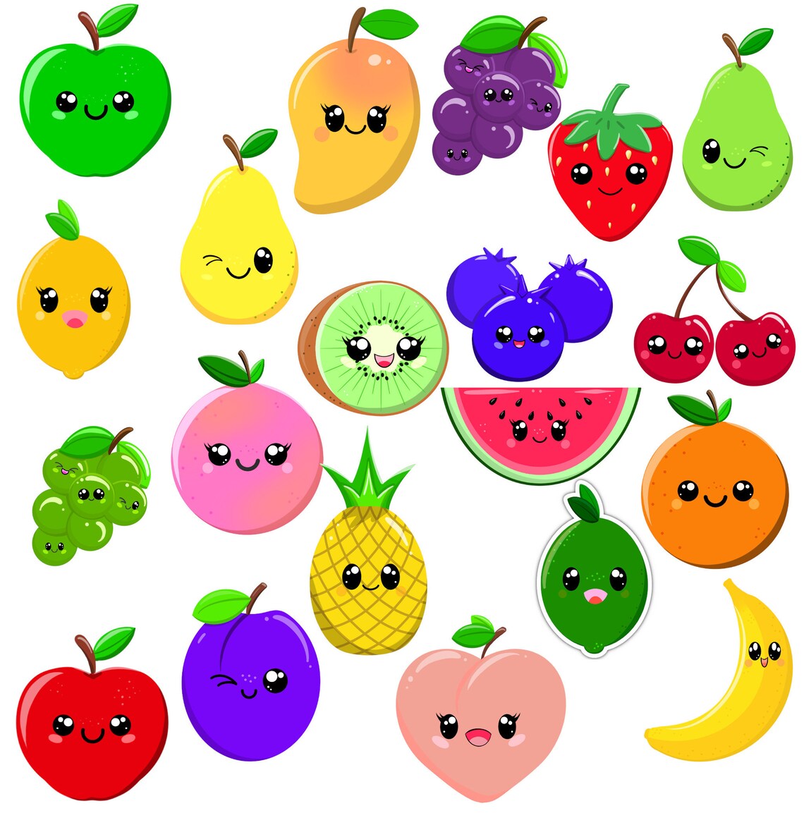 Waterproof Fruit Sticker! Many Designs. Large or Small Sizes, Cute ...