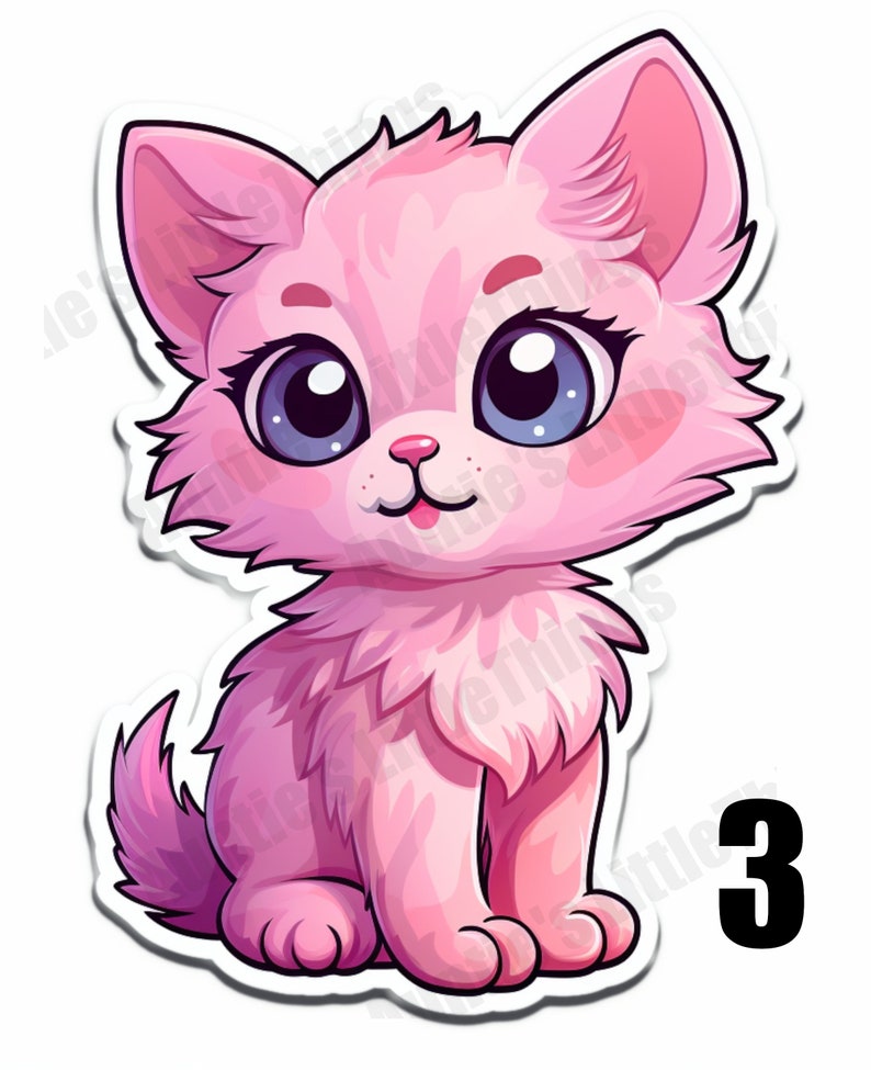 Cute Kitten Stickers! Cat Stickers. Many Different Design Choices ...