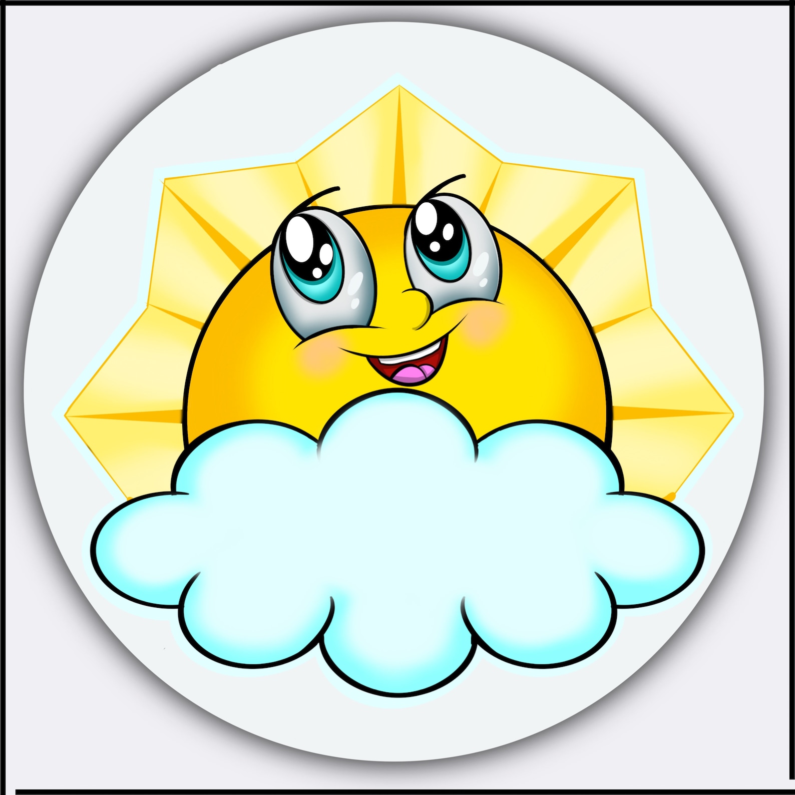 Custom Happy Sun Name Tag Sticker, Waterproof Sticker Option - Etsy