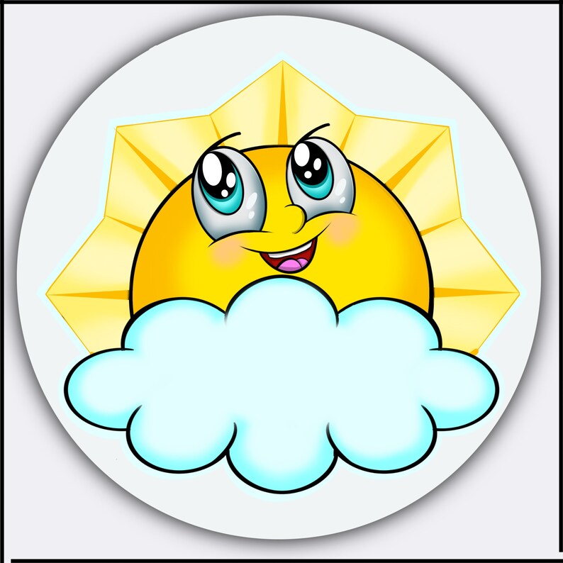 Custom Happy Sun Name Tag Sticker, Waterproof Sticker Option - Etsy