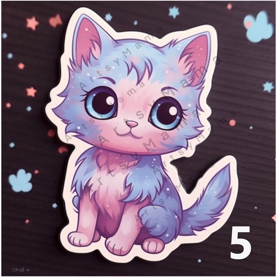 Cute Kitten Stickers! Cat Stickers. Many Different Design Choices ...