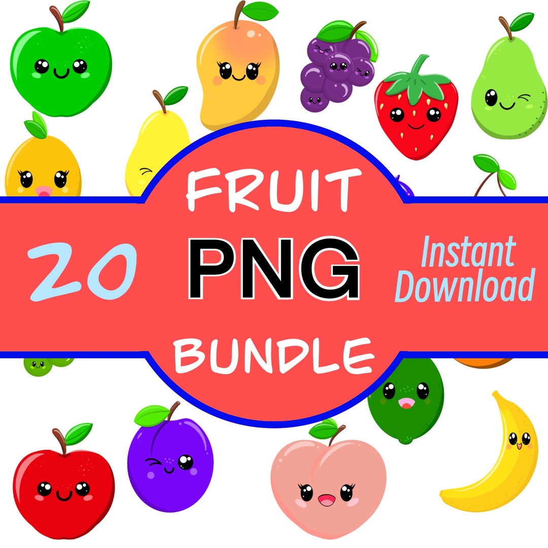 Darling Printable Fruit Stickers! Print and Cut PNG File Cute Fruit ...