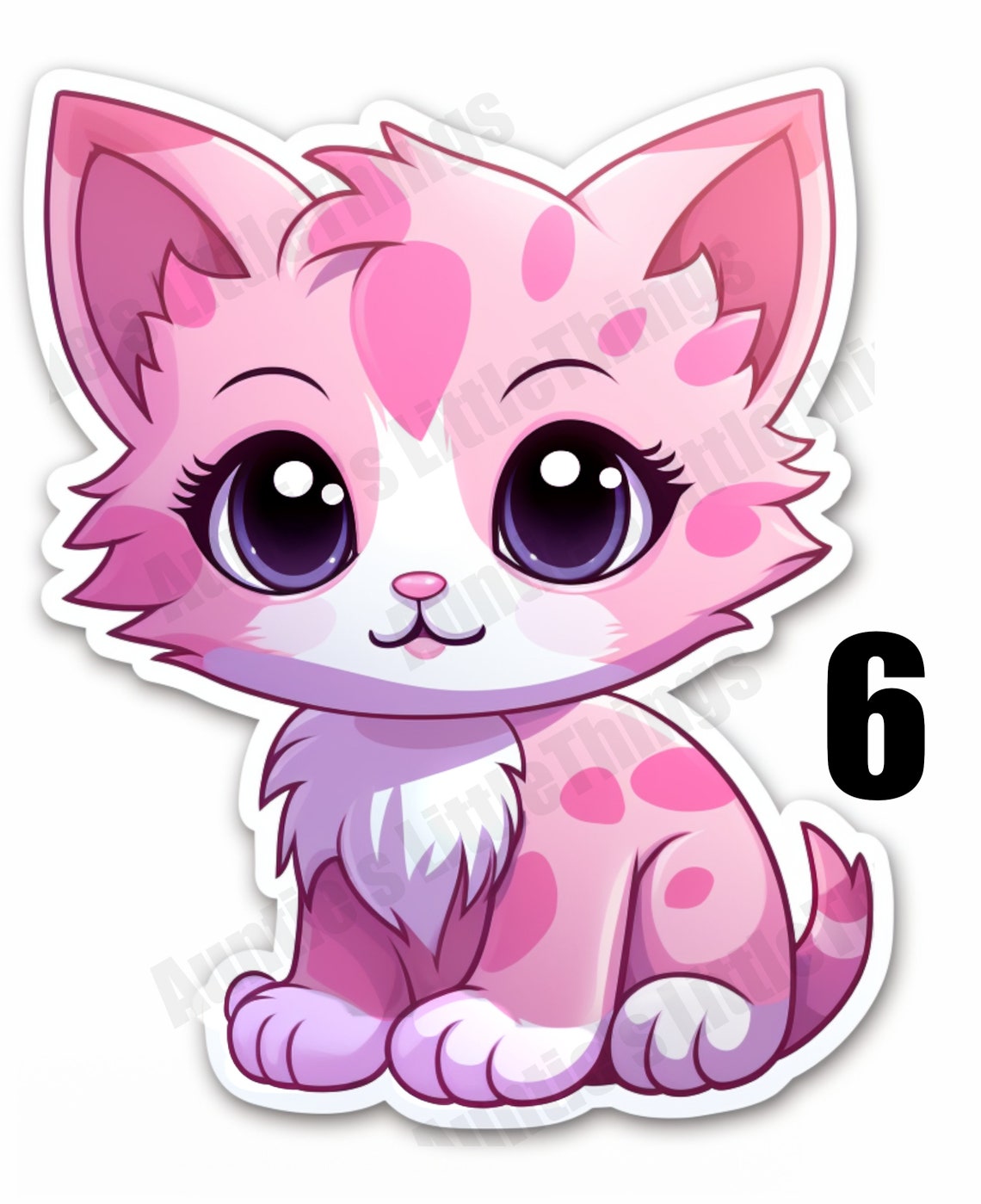 Cute Kitten Stickers Cat Stickers. Many Different Design Choices ...