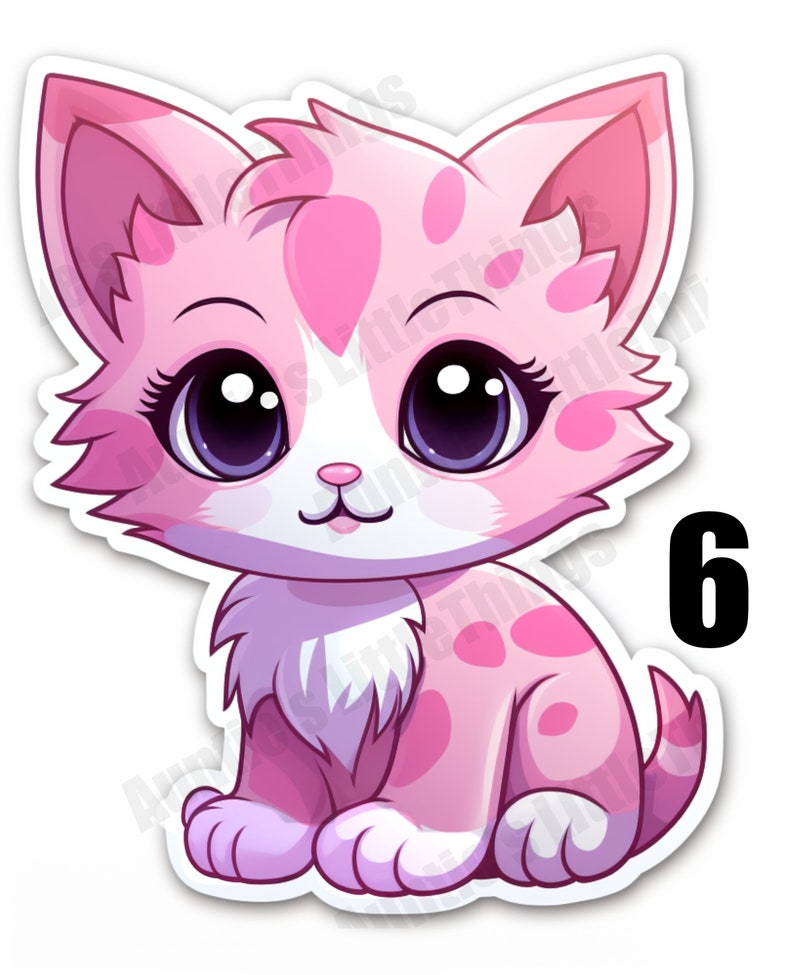 Cute Kitten Stickers Cat Stickers. Many Different Design Choices ...