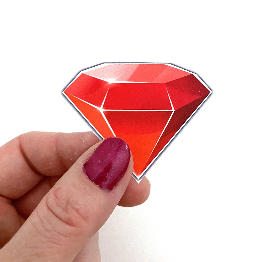 Red Ruby Sticker - Waterproof Paper Option Red Diamond Sticker - Custom ...