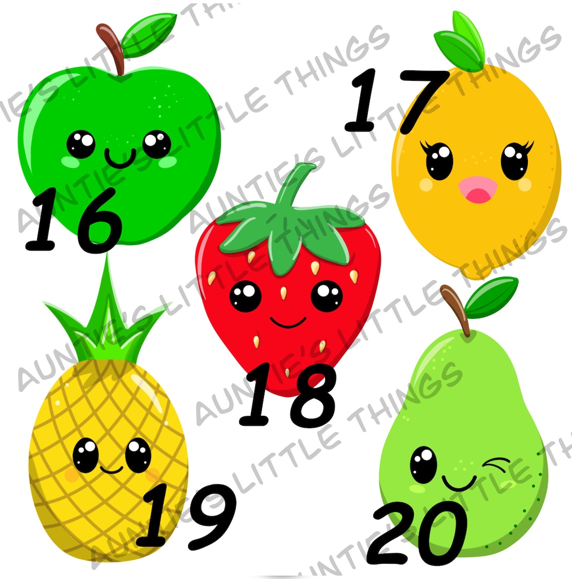 Waterproof Fruit Sticker! Many Designs. Large or Small Sizes, Cute ...