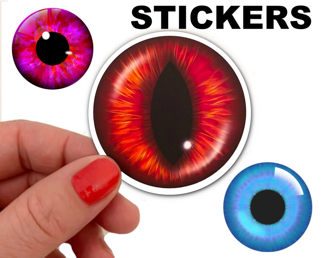 Eyeball Sticker SET of 2 Identical Eyes. Waterproof Option, Dragon Eye ...