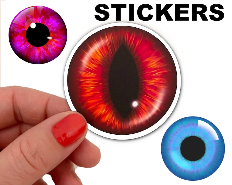 Eyeball Sticker SET of 2 Identical Eyes. Waterproof Option, Dragon Eye ...